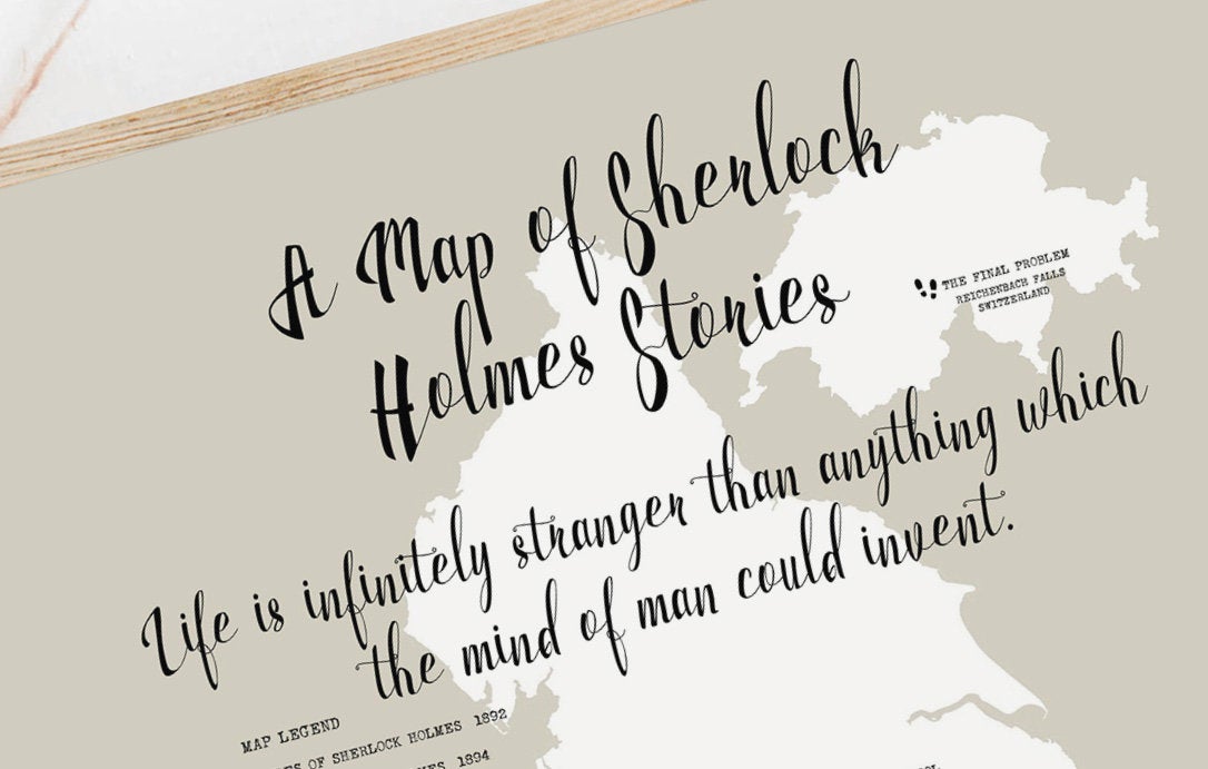 Sherlock Holmes Map Print – Bibliotography